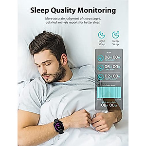 Zombazi Smart Watch for Men Women (Black)