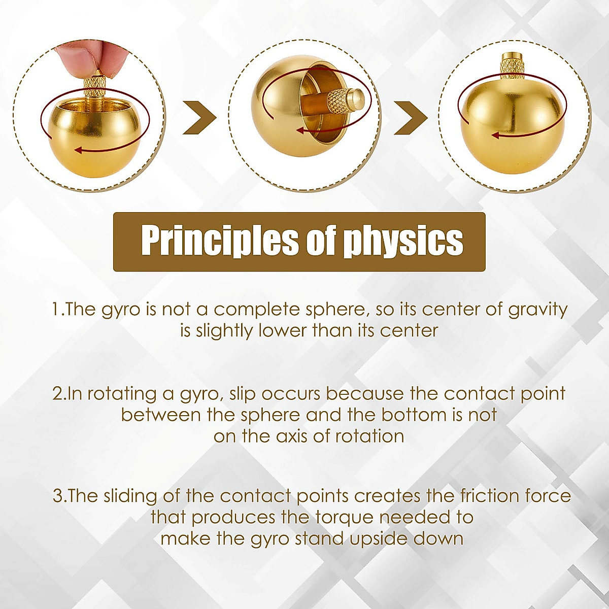 2 Pieces Metal Spinning Top Metal Flip Over Top Aluminum Top Spinner Top Physics Toy Gyroscope Stainless Steel Top Educational Toys for Girls Boys and Adult