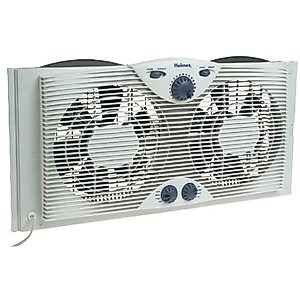 Holmes Dual 8" Blade Twin Window Fan with Manual Controls, 3 Speed Settings, White