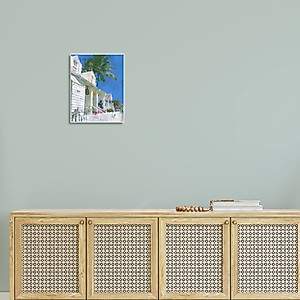 Stupell Industries Palm Tree Looming White Summer Villa Cottage, Design by Noah Bay