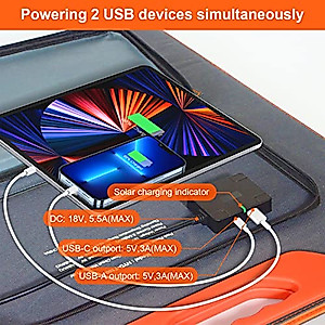 100W Folding Solar Panel for Solar Generator, Portable Solar Power Supply with Adjustable Kickstand for Home Emergency, Outdoor, Camping Van, RV, and Off-Grid Emergency Power Station