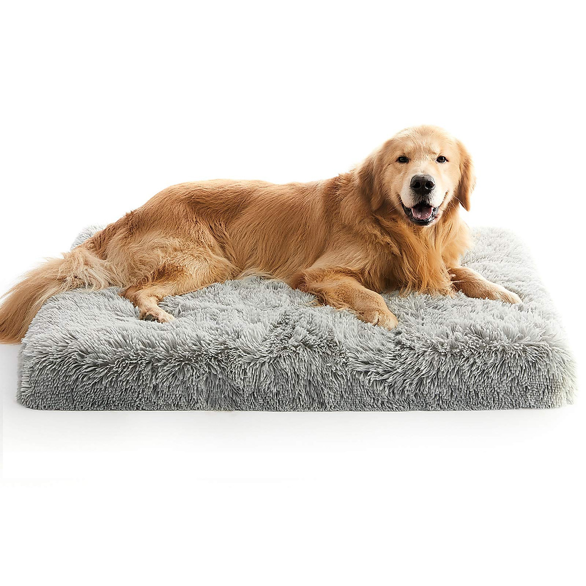 MIHIKK Extra Large Dog Bed, XL Orthopedic Egg Crate Foam Dog Bed with Removable Washable Cover, Waterproof Dog Mattress Nonskid Bottom, Comfy Anti Anxiety Pet Bed Mat, 41x29 inch, Gray
