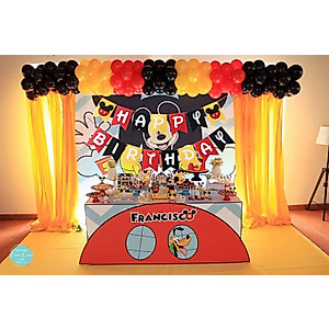 Mickey Mouse Happy Birthday Party Banner Flags for Kid Disney Birthday Party Favors Decoration.