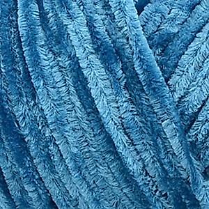 Dark Blue Solid Color Hand Woven Thick Crochet Thread Chenille Velvet Yarn Soft Wrapping for Craft Scarves Sports Blankets 100g