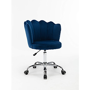 KUIKUI Modern Shell Chair for Living Room Bedroom, Blue Leisure Office Chair