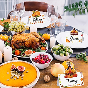 Thanksgiving Table Place Cards Turkey Tent Name Cards 24 Pcs Guest Thanksgiving Food Label Fall Party Supplies