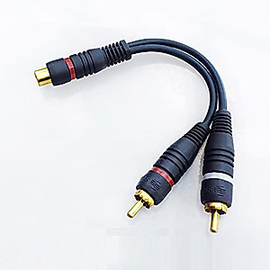 pobod RCA Female to 2 RCA Male Stereo Audio Y Cable 4-Pack,Phono Splitter Cable Gold Plated Adapter,Gold Plated Adapter Compatible for TV,Smartphones, MP3, Tablets, (7.8 inches)