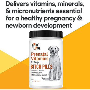 Bitch Pills (Powder Form) - Prenatal Vitamins for Dogs (Earlier Thomas Pet) - Folic Acid, B12, Calcium - Pregnant Dog Supplies (Liver, 1 Pound)