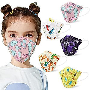 Cute KN95 Face Masks for Kids 50 Pack 5 Layers Breathable Children Safety Respirator Multicolor Cup Dust Disposable Child KN95 Mask