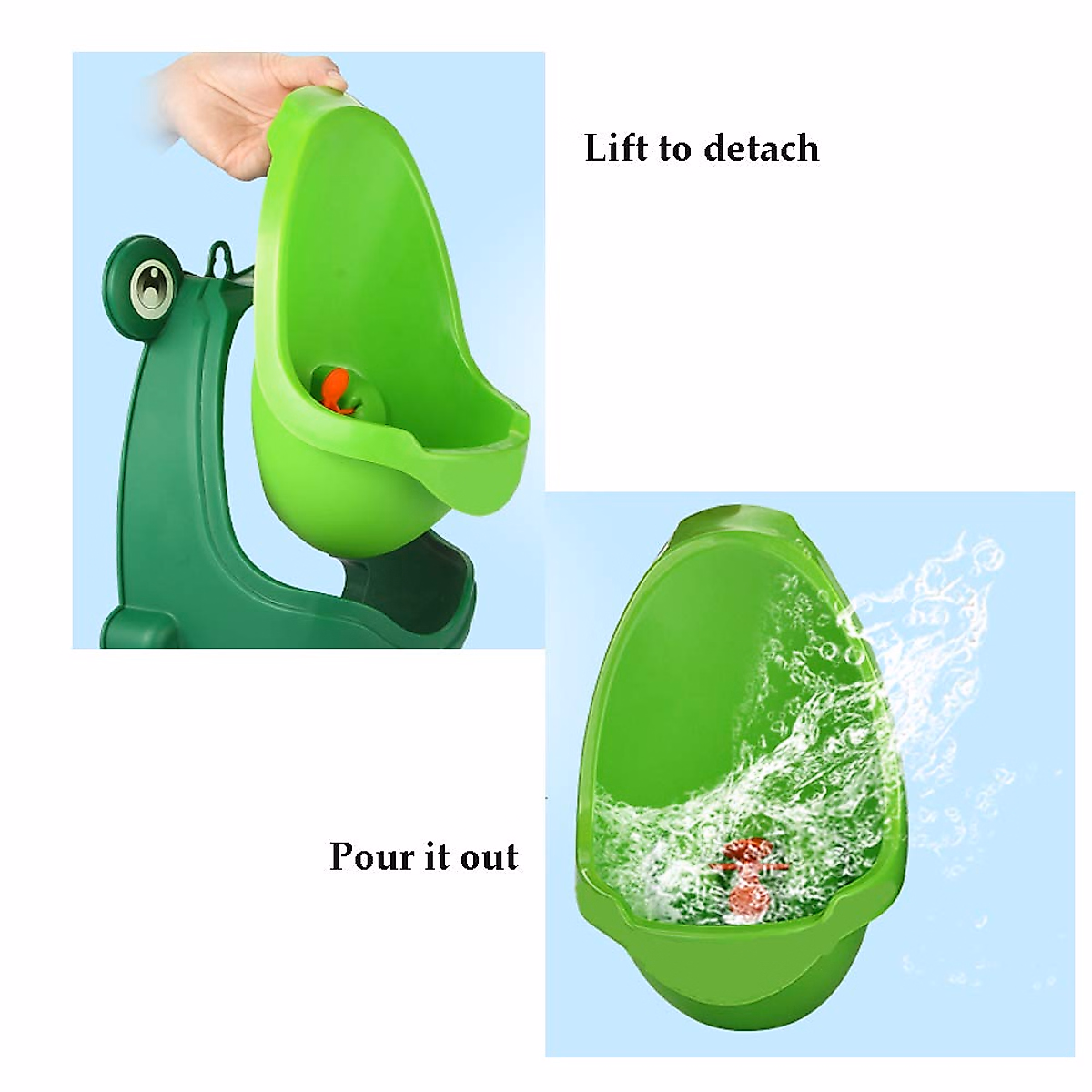 Frog Pee Training,Cute Potty Training Urinal for Boys with Funny Aiming Target,Green Urinals for Toddler Boy