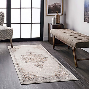 nuLOOM Vintage Medallion Liliana Accent Rug, 2x3, Beige