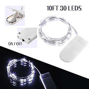 Clear Glass Vases Cylinder Vases for Centerpieces and 10 ft 30 LED White Fairy Lights Battery Operated Mini String Lights for Jar DIY Wedding Party Home Table Christmas Decor (12 Set)