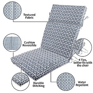 SewKer Outdoor/Indoor Adirondack Chair Cushions, High Back Patio Furniture Replacement Cushion - Set of 2 (Ensign Blue)