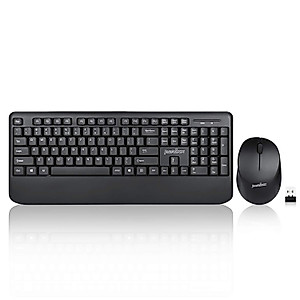 Perixx PERIDUO-714, Wireless Standard Keyboard and Mouse Combo Set, Black (11668)