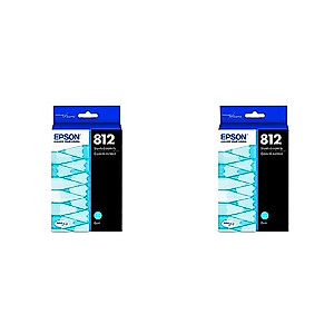 Epson T812 DURABrite Ultra Ink Standard Capacity Cyan Cartridge (T812220-S) for Select Workforce Pro Printers (Pack of 2)