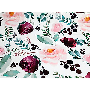 Sahaler Floral Crib Sheet for Girl Boy Baby Fitted Crib Sheets for Standard Crib and Toddle Mattresses-Pink Wine Floral
