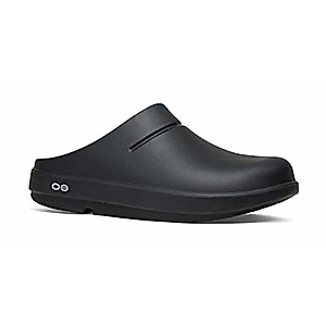 OOFOS Unisex OOcloog, Black - Men’s Size 13, Women’s Size 15 - Lightweight Recovery Footwear - Reduces Stress on Feet, Joints & Back - Machine Washable