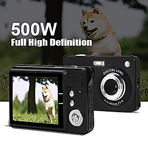 Vifemify 8X Zoom Card Digital Camera 5 MP 2.7in Display Maximum Support 32GB Memory Card Builtin Microphone Mini Digital Camera (Black)