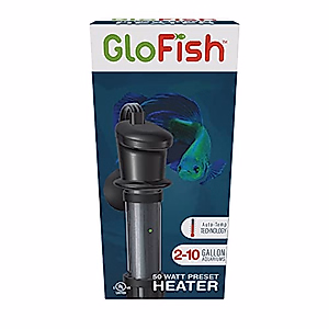 GloFish Submersible Heater 50 Watts, for Aquariums Up to 10 Gallons, UL Listed,BLACK
