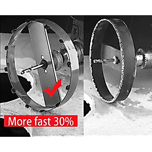 PLG2SUPT 6-3/8” Carbide Grit Hole Saw Cutter for 6” Recessed Light Segmented Cutting Edge 1.2X Faster Than Unsegmented for Drilling Cutting Drywall Ceiling Tile Wood Plaster MDF Drywall