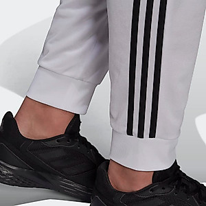 adidas Men's Essentials Warm-Up Slim Tapered 3-Stripes Tracksuit Bottoms, White/Black, 3X-Large