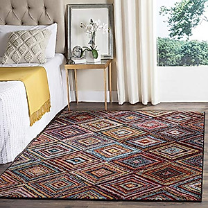 SAFAVIEH Aruba Collection 4' x 6' Multi ARB501M Boho Diamond Lattice Area Rug