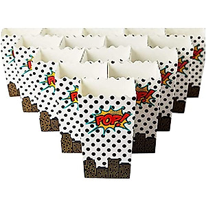 100 Pack Bulk Comic Book-Styled 20oz Mini Popcorn Boxes for Halloween, Movie Nights, Party Supplies (3.3 x 5.6 x 3.3 In)