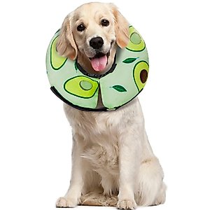 Dog Cone Collar for Small Medium Large Dogs for After Surgery, Pet Inflatable Neck Donut Collar Soft Protective Recovery Cone for Dogs and Cats - Alternative E Collar Does Not Block Vision - Green,L
