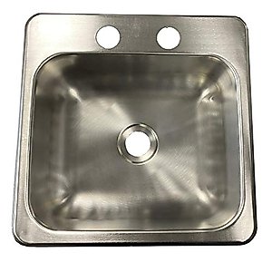 Class A Customs | 15" X 15" X 5" Stainless Steel Sink | 300 Series Stainless Steel | RV Camper Motor Home Sink | Concession Sink