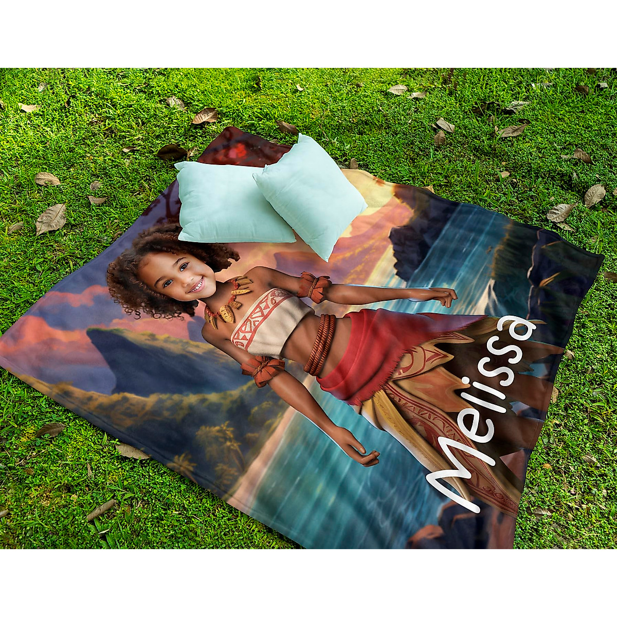 Custom Blanket with Pictures, Kids Photo Blanket, Princess Gift for 5 Year Old Girl, Personalized Gifts for a Birthday Christmas, 30 x 40 Photo Blankets Custom Print, Meaningful Gifts for Her KC47