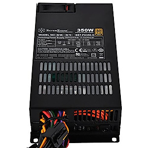 SilverStone Technology 350 Watt Flex ATX Power Supply with Fixed Cables and 80 Plus Gold with 6Pin PCIe Connector SST-FX350-G-USA, Black（Lead-Free Paint）