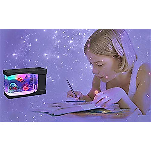 Lightahead® Artificial Mini Aquarium A Sensory Multi Colored LED Swimming Fish Tank with Bubbles