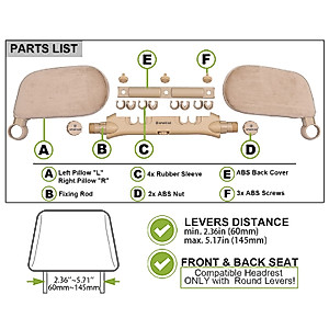 Spurtar Car Headrest Pillow, Road Pal Headrest Travel Pillow, Soft Velvet Adjustable Car Seat Headrest Pillow Head Neck Support, Memory Foam Headrest for Car, for Kids and Adults, Beige