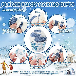 Jeyiour 6 Pairs Cupcake Socks Fuzzy Socks for Women Winter Socks with Grips DIY Christmas New Year Gift Warm Soft Men Non Slip Slipper Socks Fluffy Socks Christmas Stocking Stuffers with Gift Boxes