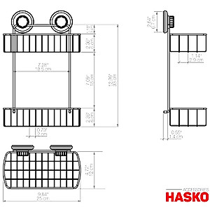 HASKO accessories - Shower Caddy with Suction Cup - 304 Stainless Steel 2Tier Basket for Bathroom - Rustproof (Chrome)