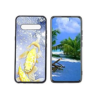 HEOLCULWO Compatible with LG V60 ThinQ 5G Phone Case, Gold-Koi-Fish-1 Case Silicone Protective for Teen Girl Boy Case for LG V60 ThinQ 5G