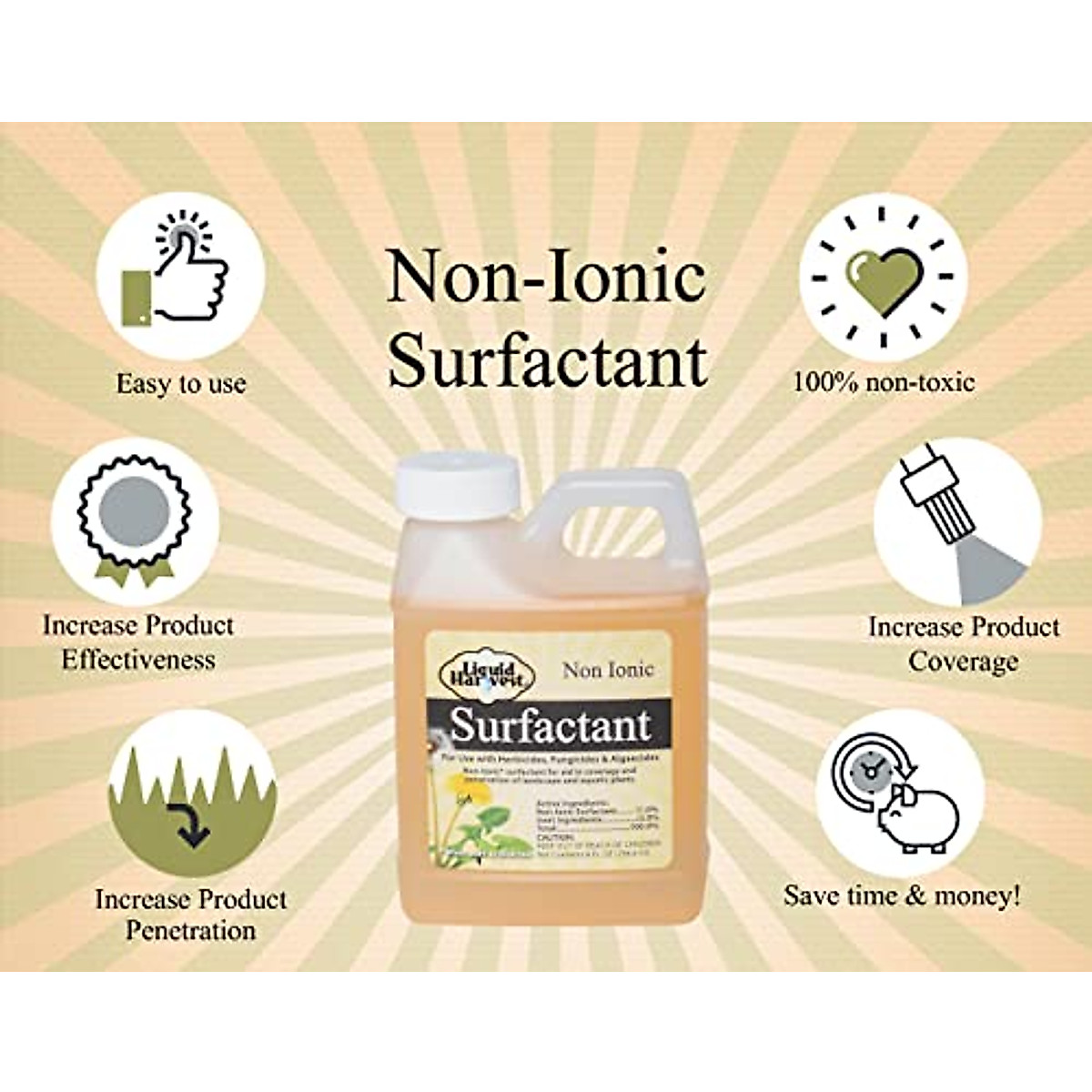 Concentrated Surfactant for Herbicides Non-Ionic 8oz, Increase Product Coverage, Increase Product Penetration, Increase Product Effectiveness
