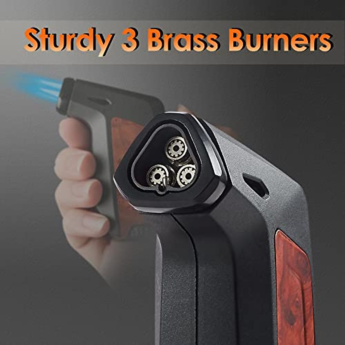 2 Pack Torch Lighter, Zoocura Triple 3 Jet Flame Butane Lighters Refillable Torch Lighters Adjustable Gas Lighter With Safety Lock Windproof Lighters Gift for Men BBQ Grill Camping (Fuel Not Included)