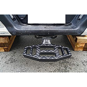 APS Hammer Forged Carbon Steel Black 2-inch Hitch Step Compatible with Class 3 Receiver Hitch (Bumper Guard Bumper Protector Bumper Step)