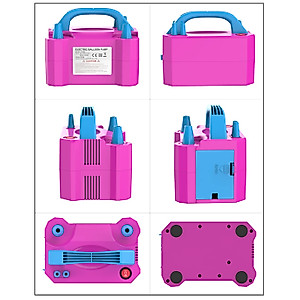 LANGXUN Portable High Power Electric Balloon Pump, Two Nozzle 110V 600W Air Blower Electric Ballon Inflator Pump for Party Latex Balloon Decoration Supplies
