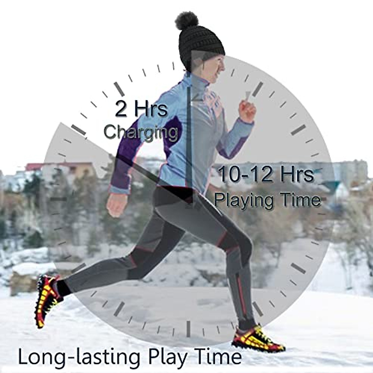 TEASTAR Wireless Music Hat for Women Beanie with Headphones Winter Beanie Hat with Speaker Mic Music Beanie Mens Womens for Teenage Girls Boys Teen Guys Christmas Black