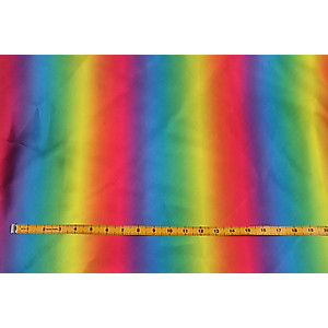 YYCRAFT Charmeuse Bridal Satin Fabric by The Yard 58 Inches Wide (Rainbow,2 Yards)