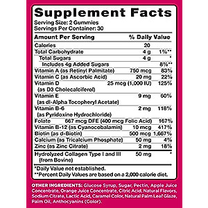 Multivitamin for Women | 60 Gummies | Non-GMO & Gluten Free | Plus Collagen & Biotin | Mixed Berry Flavor | by PINK