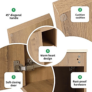 San Merah 30" Wall-Mounted Bathroom Vanity with Sink - Floating Single Door Cabinet & Right Shelf, Space-Saving Modern Design for Small Bathrooms, Ceramic Basin Combo