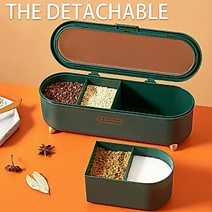 Nordic Style Seasoning Jar Creative Seasoning Box Multi-Grid Household Seasoning Bottle Seasoning Storage Box Sugar MSG Bottle Salt Box