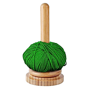 Wooden Yarn Holder Dispenser for Crocheting, Stand Ball Spindle Crochet and Sewing Tool, Prevent Yarn Tangling, Winding and Dispensing Accessories