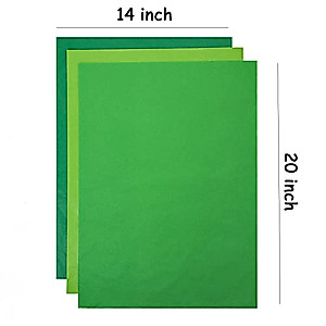 360 Sheets Green Tissue Paper 20 x 14 Inch Wrapping Paper Art Paper for St. Patrick's Day Wedding Birthday Holiday Decor (Green Series)