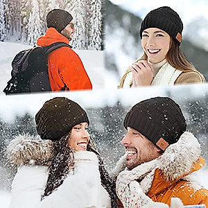 GREENEVER Bluetooth Beanie Hat Mens Gifts Christmas Stocking Stuffers Gifts for Men Women Black