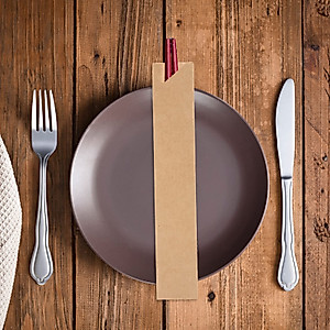 Operitacx 200pcs Kraft Paper Chopsticks Bag Paper Cutlery Sleeve Chopsticks Sleeve Cover One Time Chopsticks Pockets Disposable Serving Utensils Chopstick Paper Bag Pocket Paper Tableware