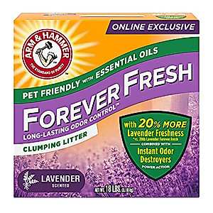 Arm & Hammer Forever Fresh Clumping Cat Litter Lavender, MultiCat 18lb With 20% More Lavender Freshness, Pet Friendly With Essential Oils